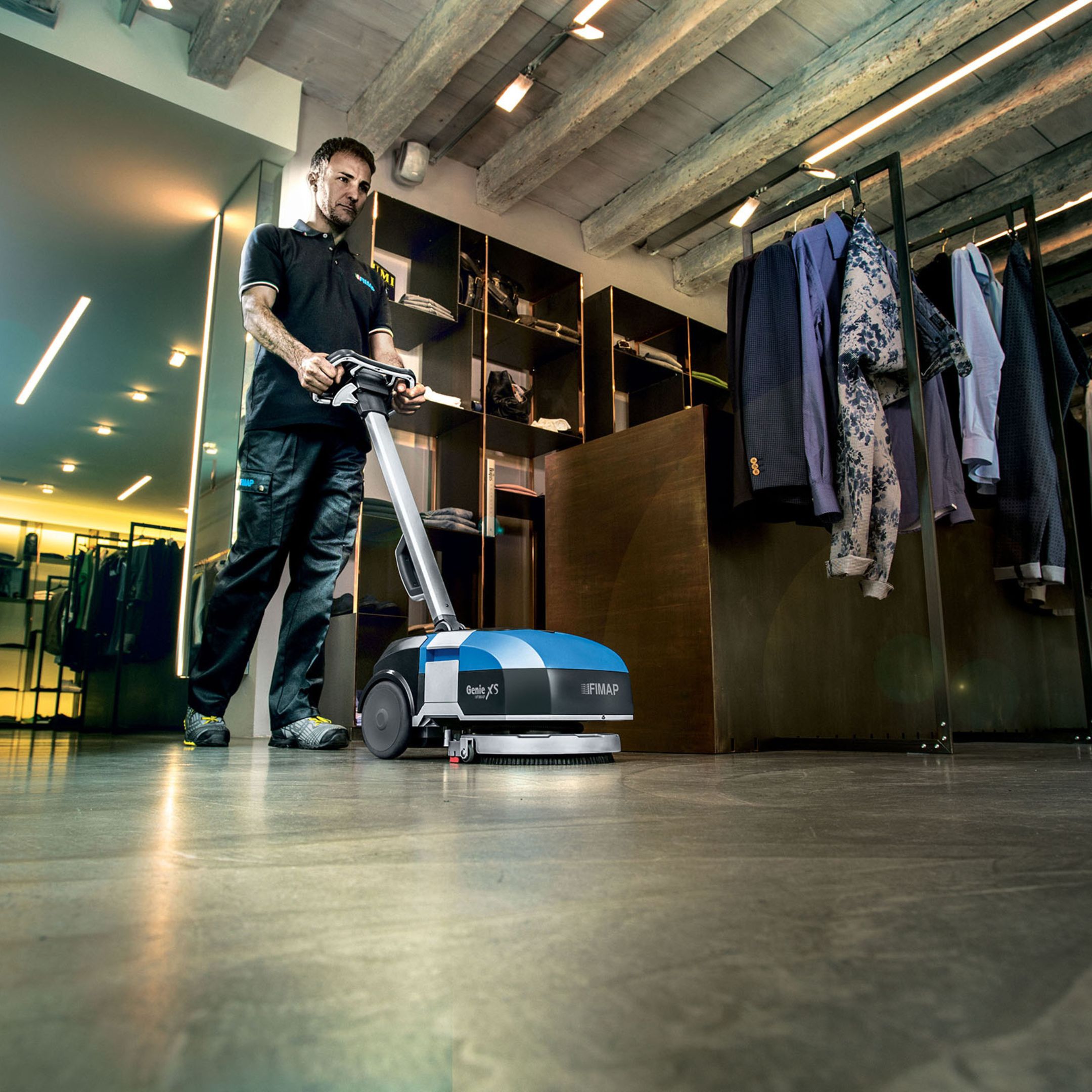 FIMAP Genie XS Scrubber Dryer, Compact & Powerful Floor Cleaning Machine