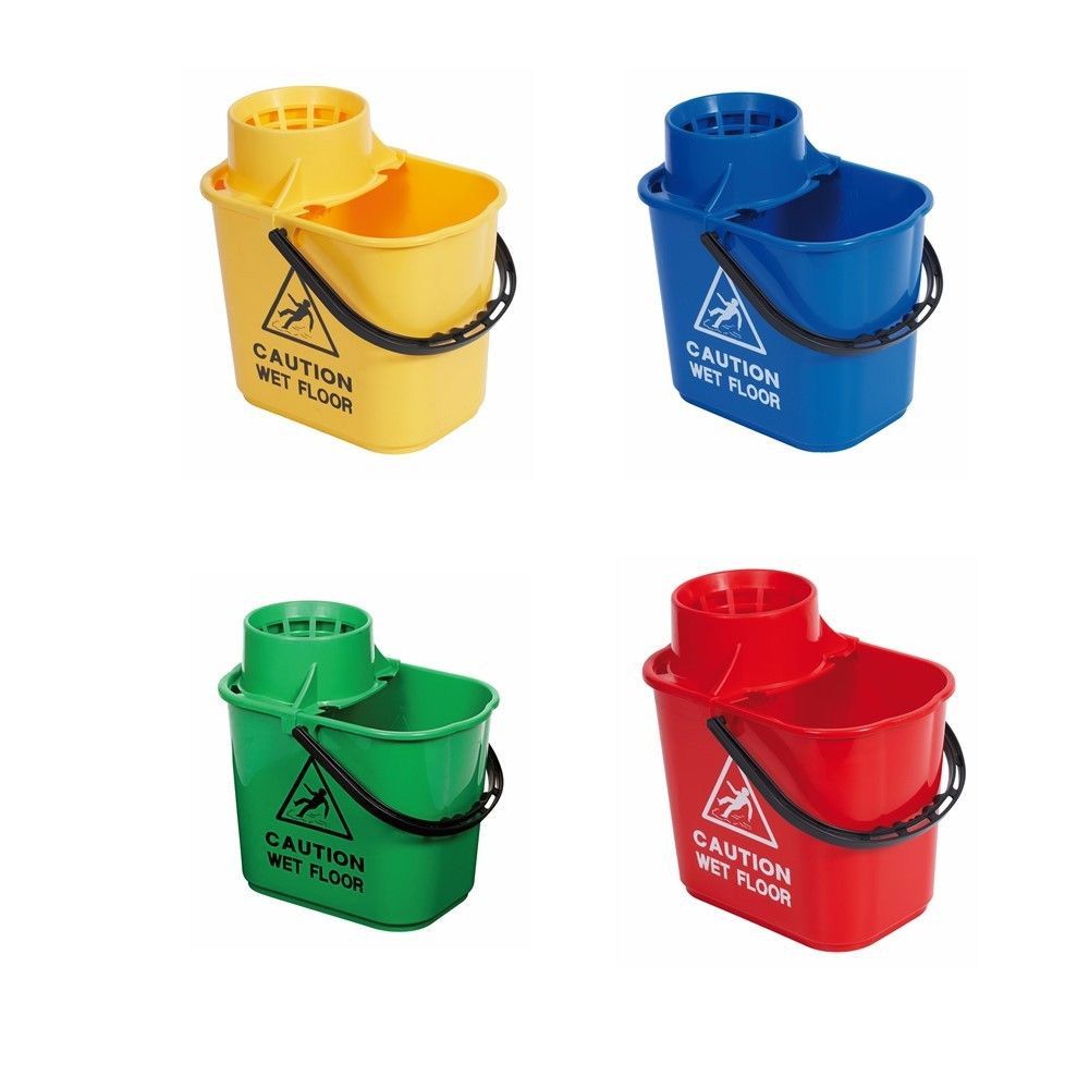 15Ltr Mop Bucket With Wringer | Colour Coded | Janitorial Supplies